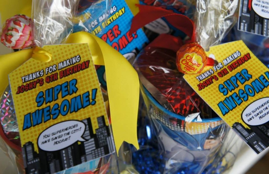 Superhero Bag Tags PRINTED - Etsy