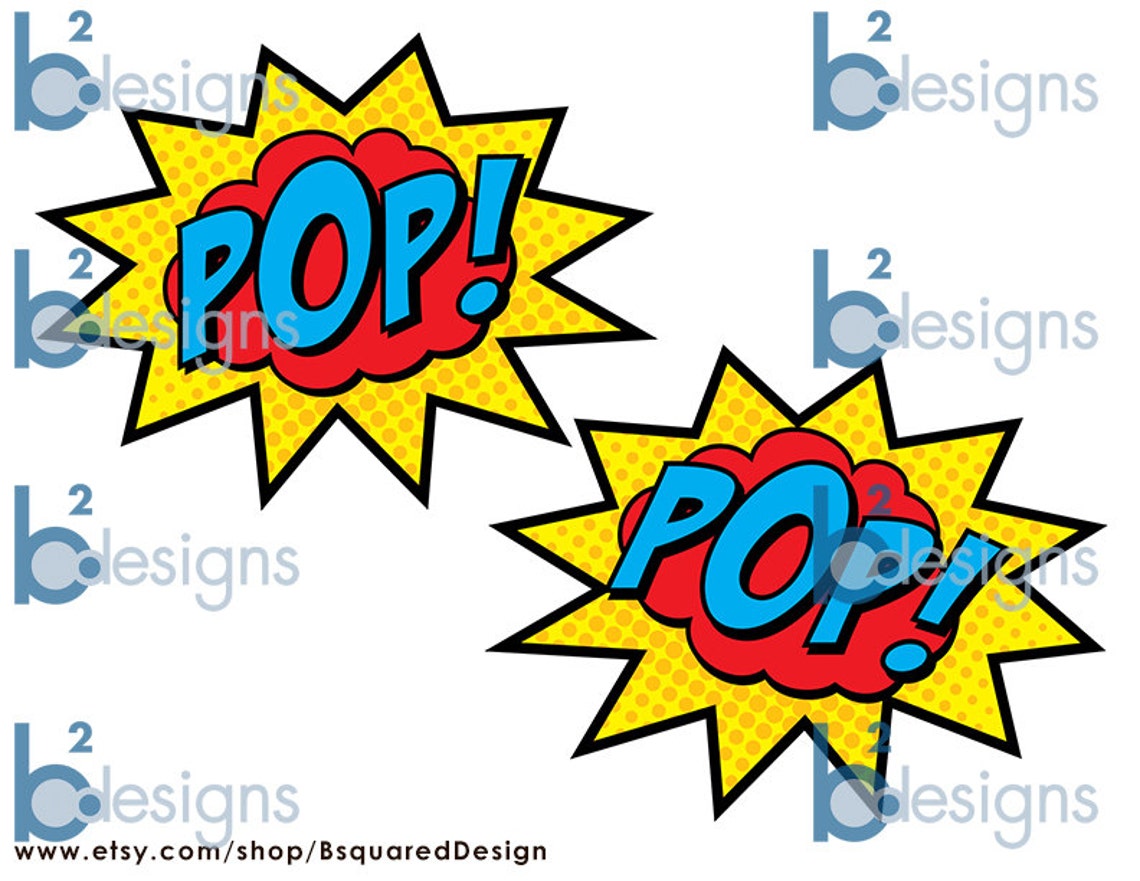 Superhero Signs Boom Pow Zap Bam Pow 1/4 Page Signs - Etsy