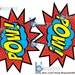 Superhero Signs Boom, Pow, Zap, Bam, Pow 1/2 Page Signs PC Color Front ...
