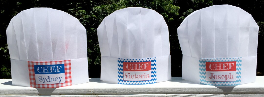 Chef Hat Stickers ONLY • With or Without Name • Printed - Etsy