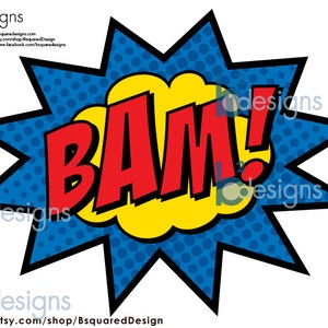 Superhero Party Signs • Boom, Pow, Zap, Bam, Pop • 8.5 X 11 • DB Color ...