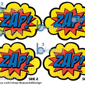 Superhero Signs • Boom, Pow, Zap, Bam, Pow • 1/4 Page Signs • DB Color ...