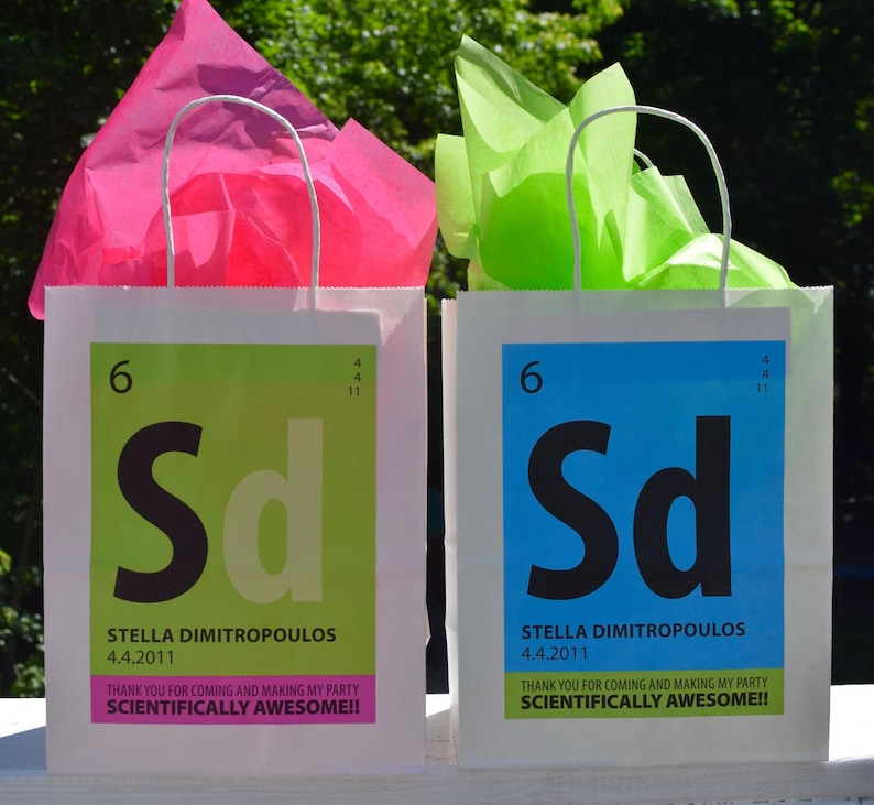 Periodic Element Gift Labels WITH BAGS Science Party Large - Etsy