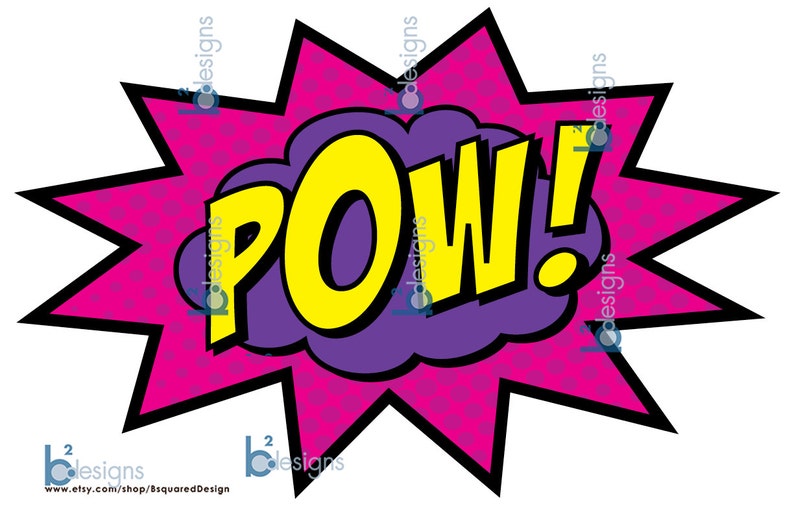 Superhero Party Signs Boom Pow Zap Bam Pop 11 X 17 - Etsy