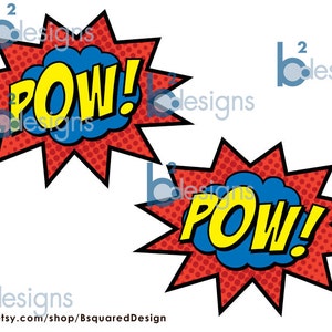 Superhero Signs • Boom, Pow, Zap, Bam, Pow • 1/4 Page Signs • DB Color ...