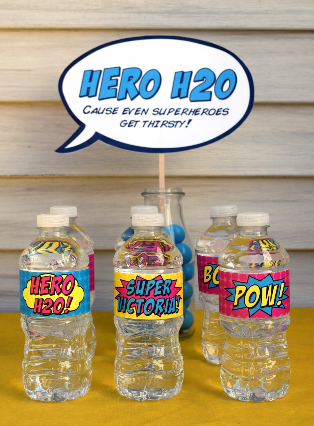 Superhero Water Bottle Labels • 25 Personalized Labels • 2"• PRINTED - Etsy
