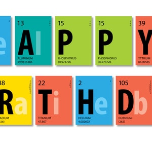 Periodic Table Banner • Happy Birthday Banner • Science Party • 8.5 X ...