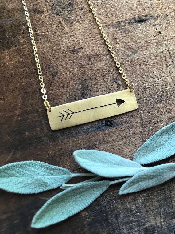 Items similar to Arrow necklace - Brass Arrow necklace : Brass Beauties ...