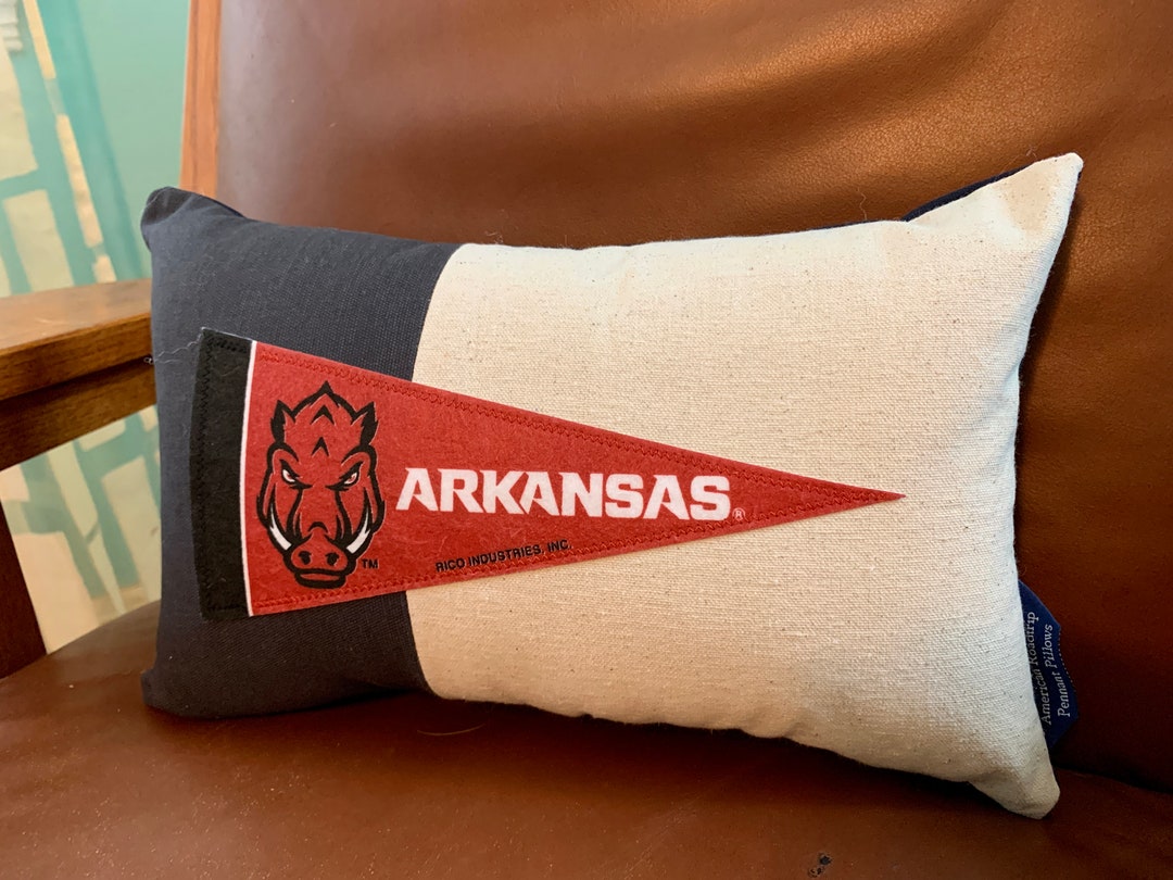Pennant Pillow American Roadtrip Arkansas Razorbacks Decorative Pillow ...
