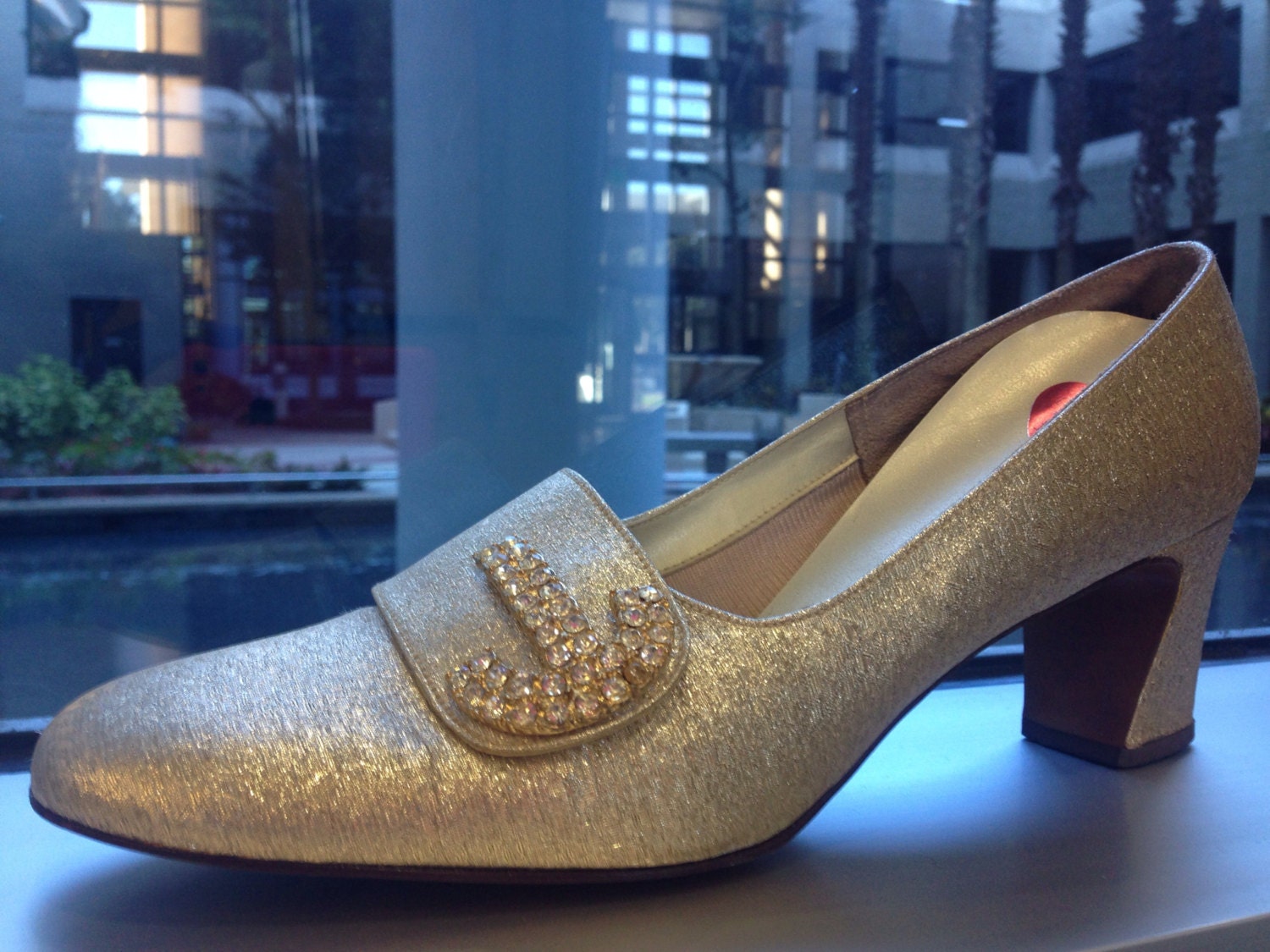 Vintage Farentino Shoe Gold Lemay With Goldtone Embellishment - Etsy