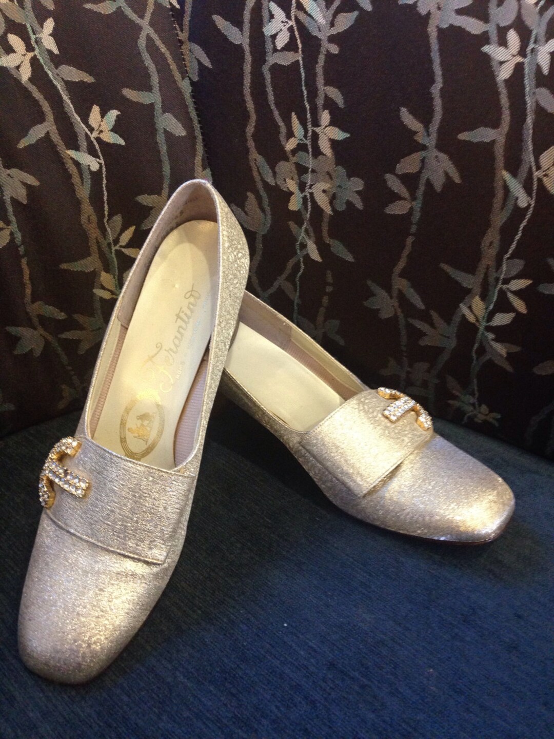Vintage Farentino Shoe Gold Lemay With Goldtone Embellishment - Etsy