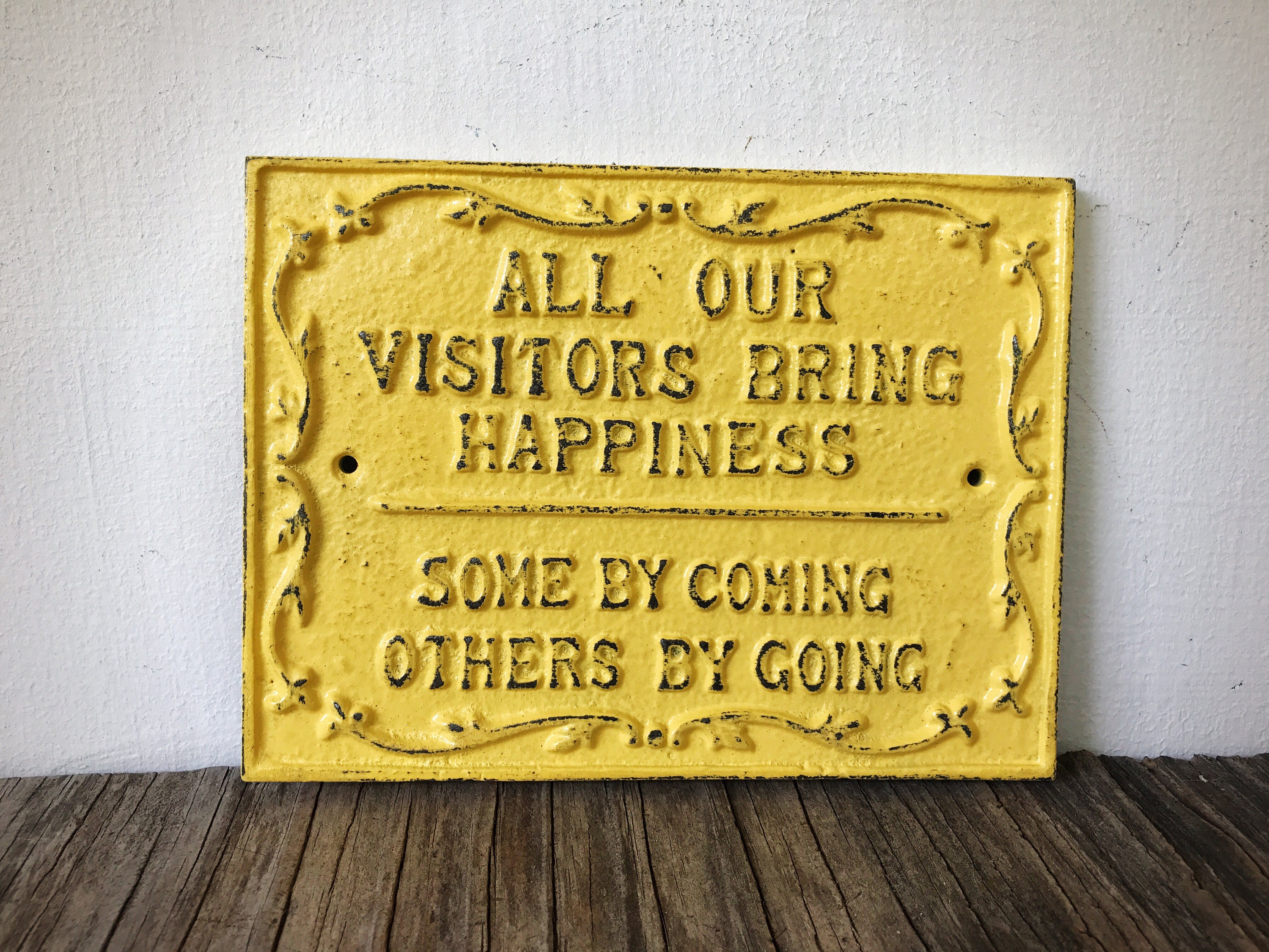 Signs Rustic Guest Room Sign Yellow Welcome Sign Funny Farmhouse ...