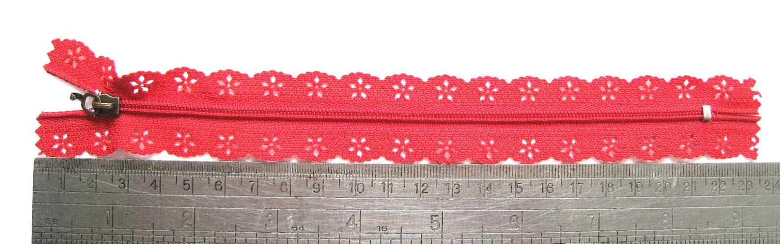 Red Floral Lace Zipper Zip Fastener (23.5cm Long) - 2pc - Etsy