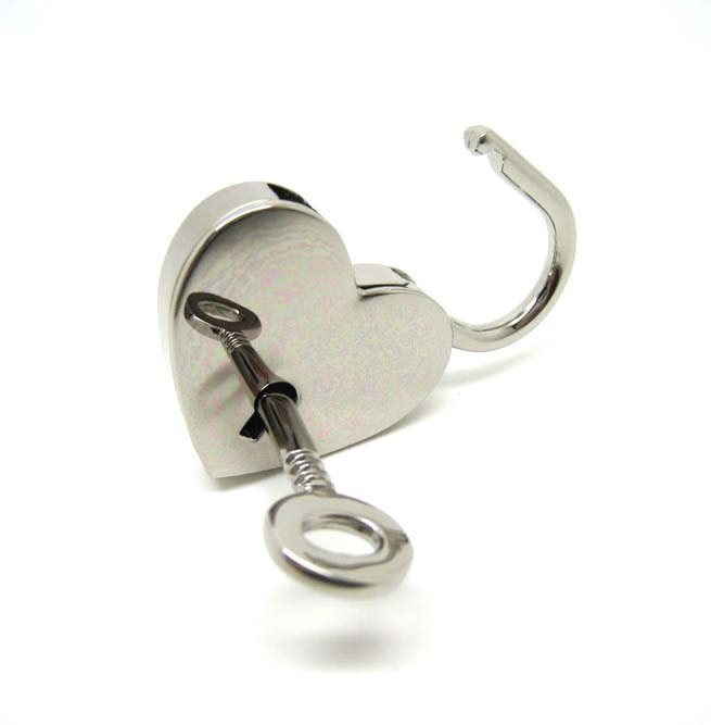 Silver Heart Lock Key Set for Hand Bag Clutch Backpack 1pc - Etsy