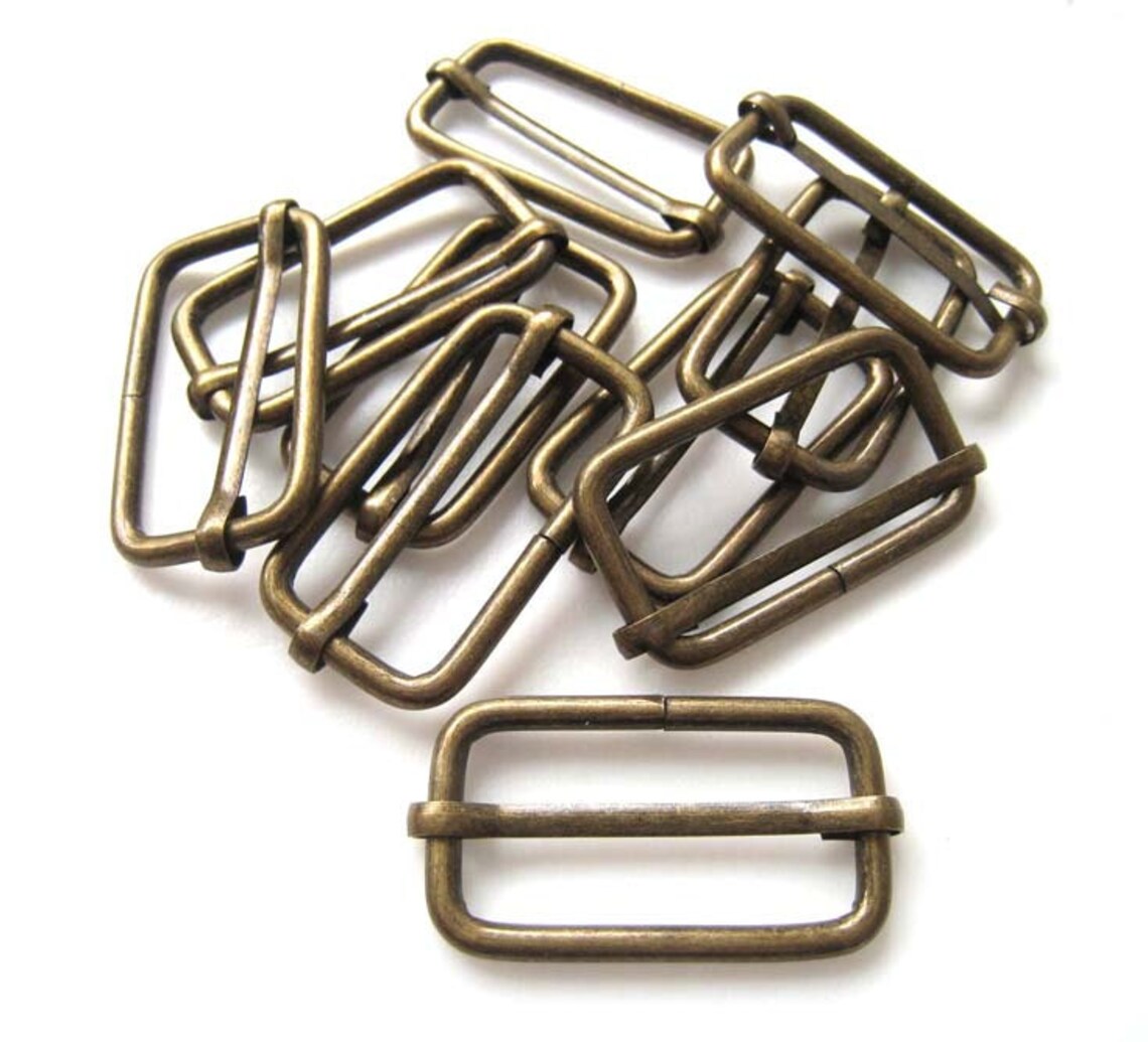 Antique Brass Rectangle Slider Rings Finding for Handmade Bags Pack of ...