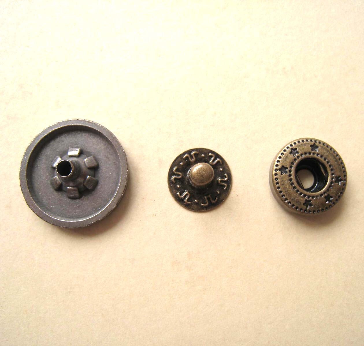 16 Mm Antique Bronze Brass Anchor Open Ring Snap Fastener Snap Button ...