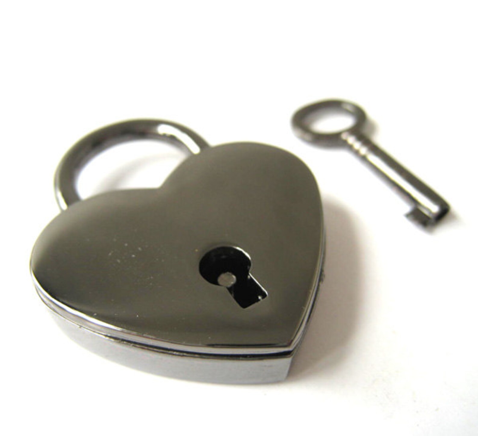 Dark Silver Heart Lock Key Set for Hand Bag Clutch Backpack - Etsy