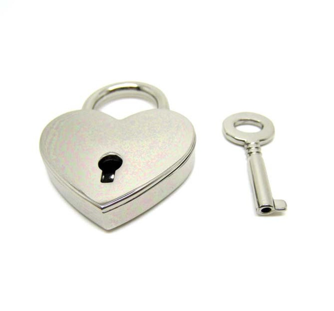 Silver Heart Lock Key Set for Hand Bag Clutch Backpack 1pc - Etsy