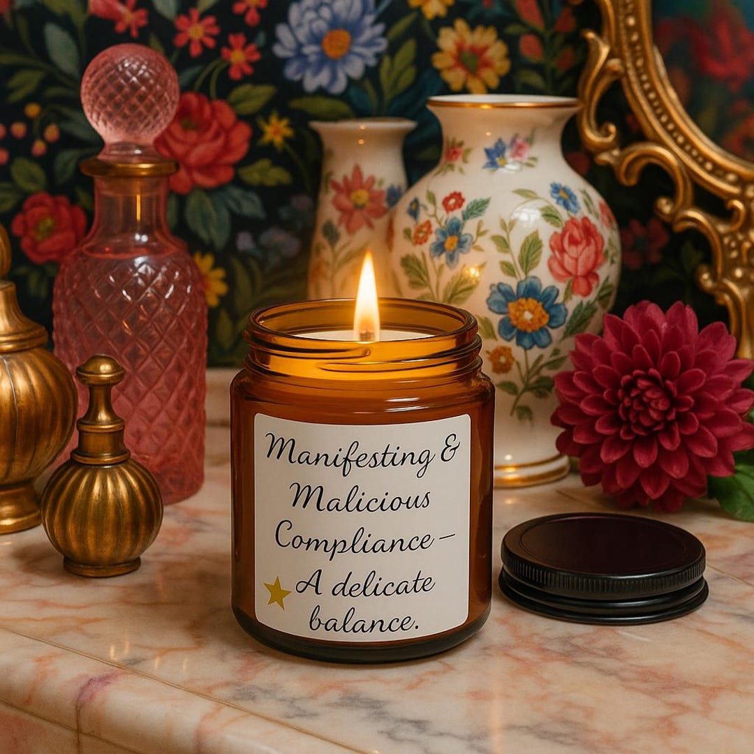 Manifesting & Malicious Compliance Candle, Sassy Snarky Gift - Etsy