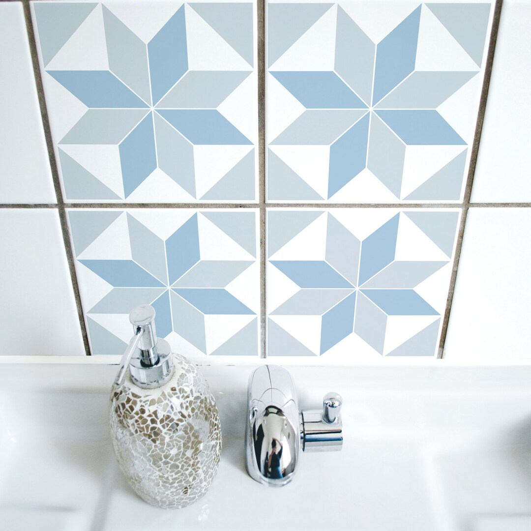 TILE STICKERS - Set of 4 - "polygon 04" - Etsy