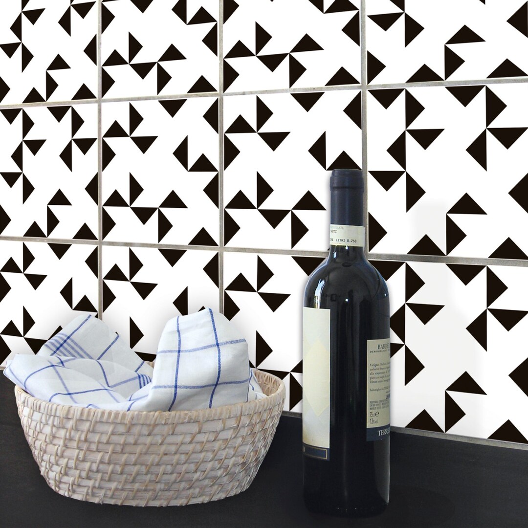 Tile Stickers - Set of 4 - "funk 01" - Etsy