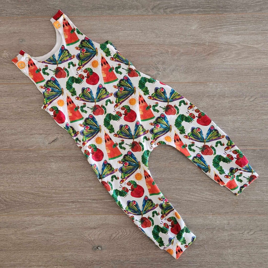 1st Birthday Hungry Caterpillar Overalls, Baby Boy Caterpillar Romper ...