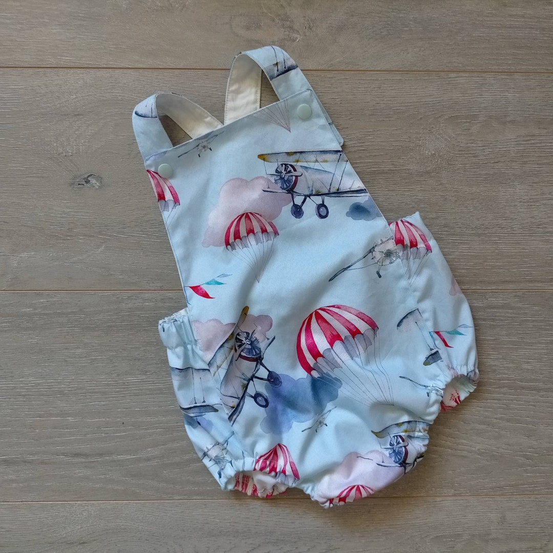 Airplane Overalls, Aeroplane Summer Romper, Boys Balloon Romper, Girls ...