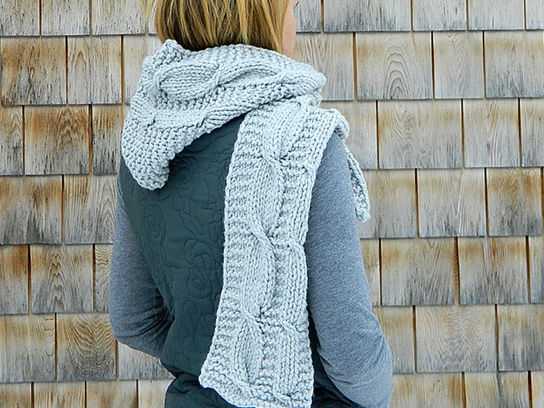 Hooded Scarf Knitting Pattern - PDF Knitting Pattern - Instant Download ...