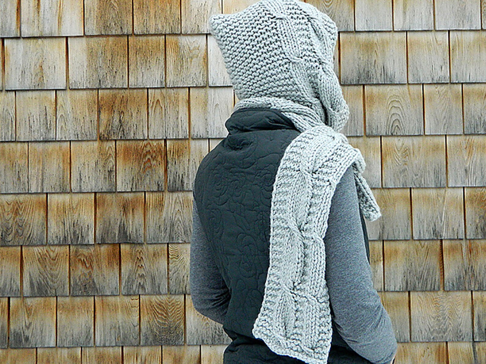Hooded Scarf Knitting Pattern PDF Knitting Pattern Instant - Etsy