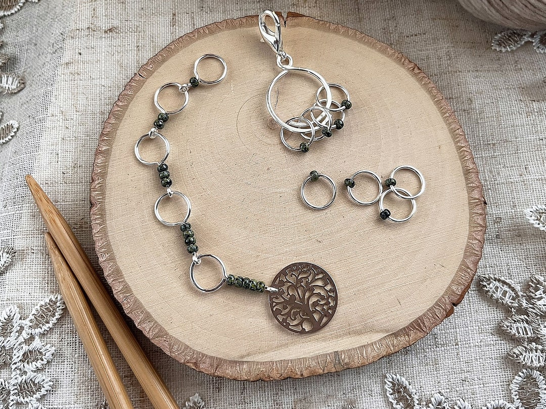 Knitting Row Counter: Tree of Life, Stitch Marker Set - Etsy UK