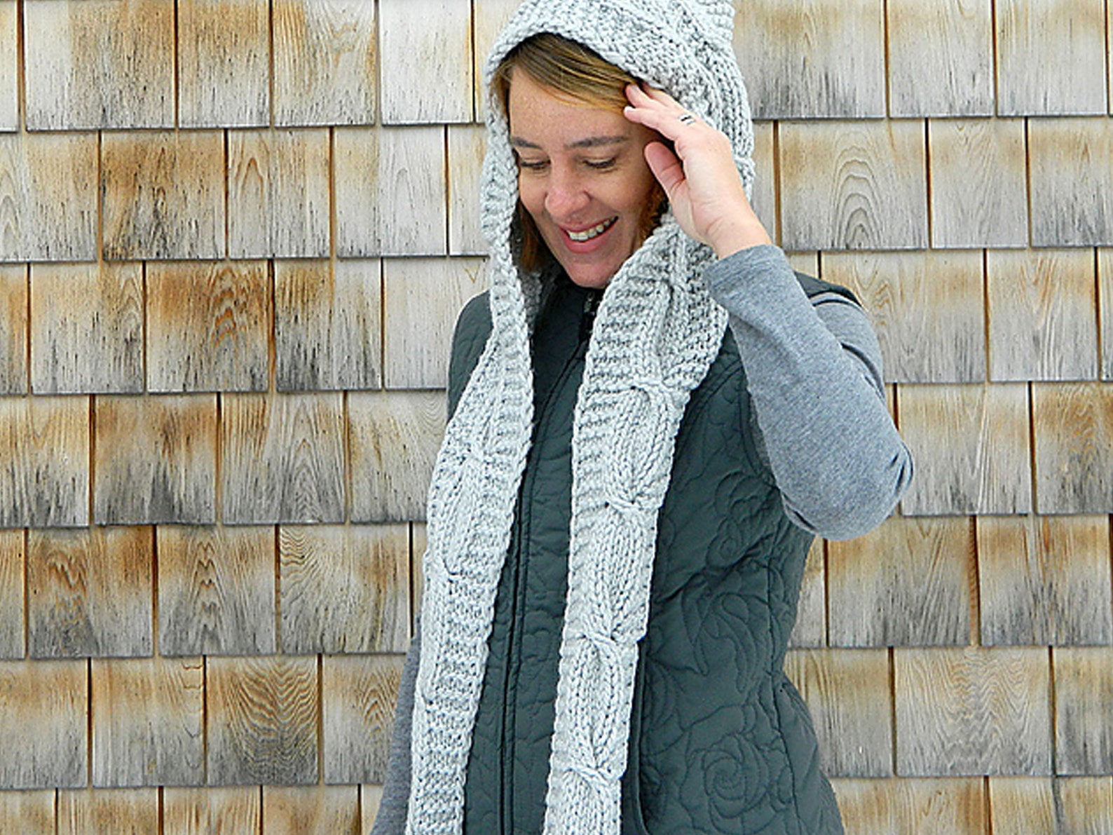 Hooded Scarf Knitting Pattern PDF Knitting Pattern Instant - Etsy