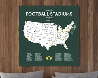 Football Map Stadiums - Etsy