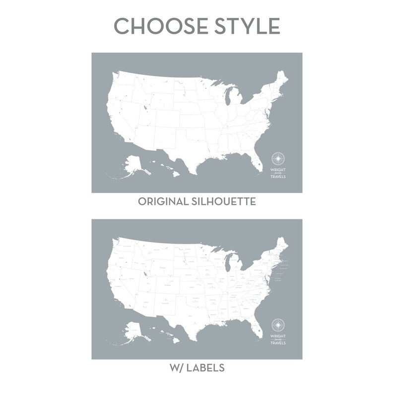 Push Pin US Map With Pins in Custom Colors and Personalized - Etsy