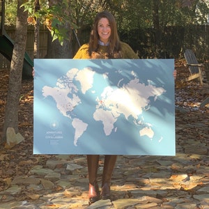 Push Pin World Travel Map With Countries in Custom Colors and - Etsy