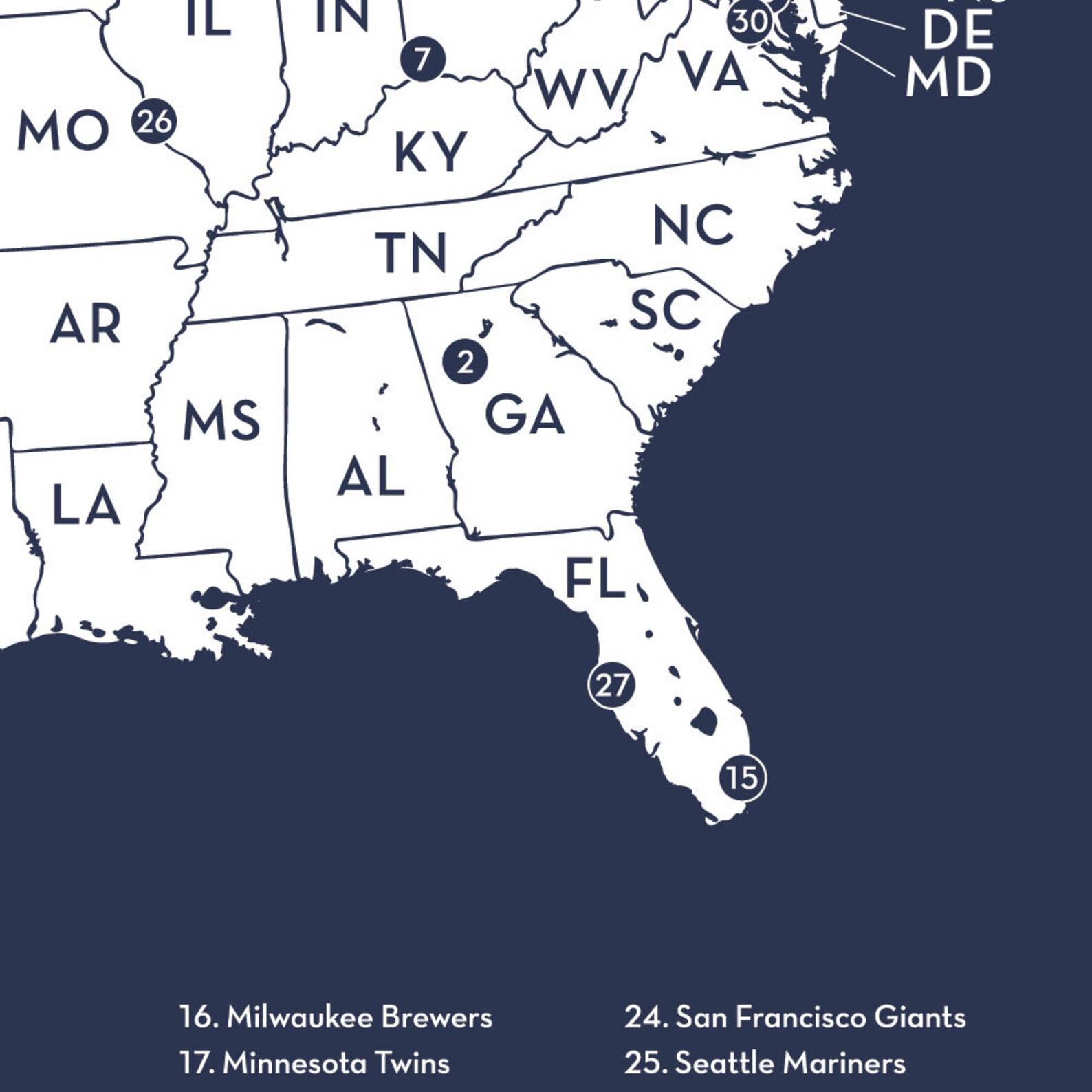 Updated Personalized MLB Stadium Map With Push Pins US - Etsy