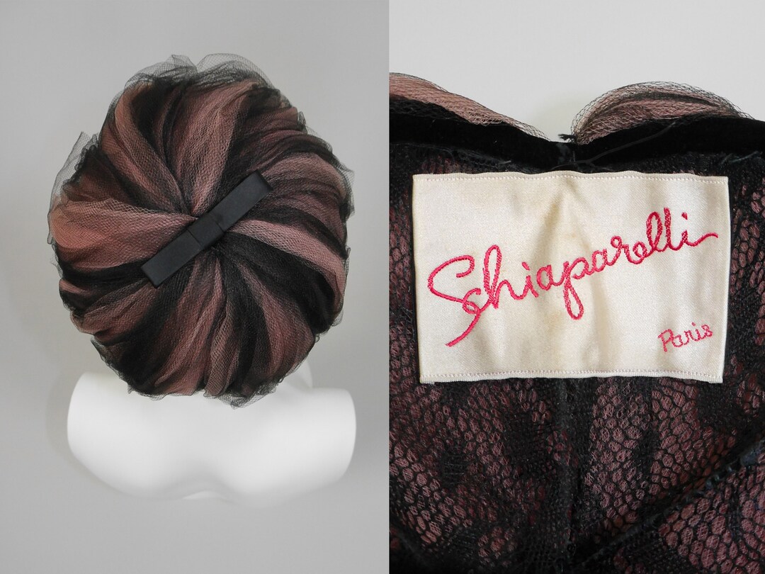 ELSA SCHIAPARELLI 1950s 1960s Vintage Draped Tulle Hat W/ Bow - Etsy