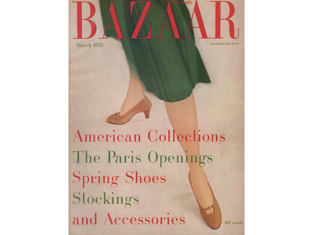 Harper's BAZAAR US March 1955 Vintage Fashion Magazine 1950s Retro ...