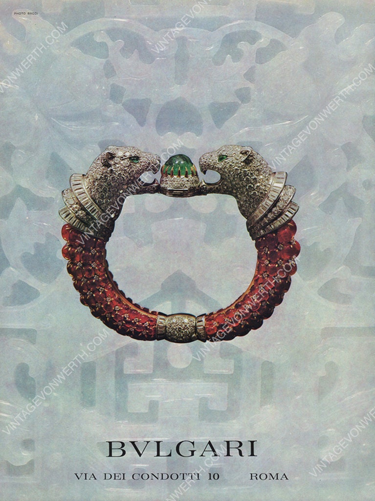 BVLGARI 1966 Vintage Advertisement 1960s Bulgari Jewelry Print Ad ...