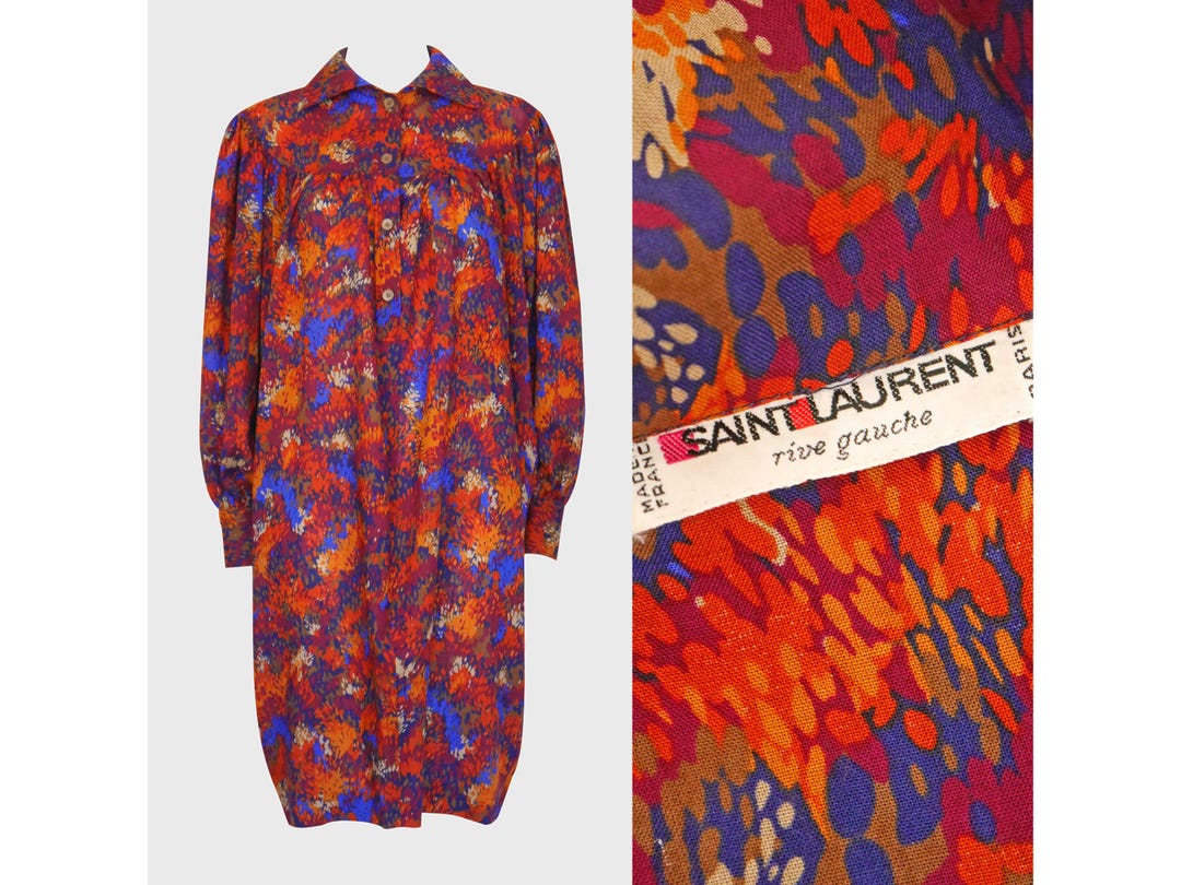 Yves Saint Laurent YSL 1970s 1980s Vintage Wool Balloon Midi Day Dress ...