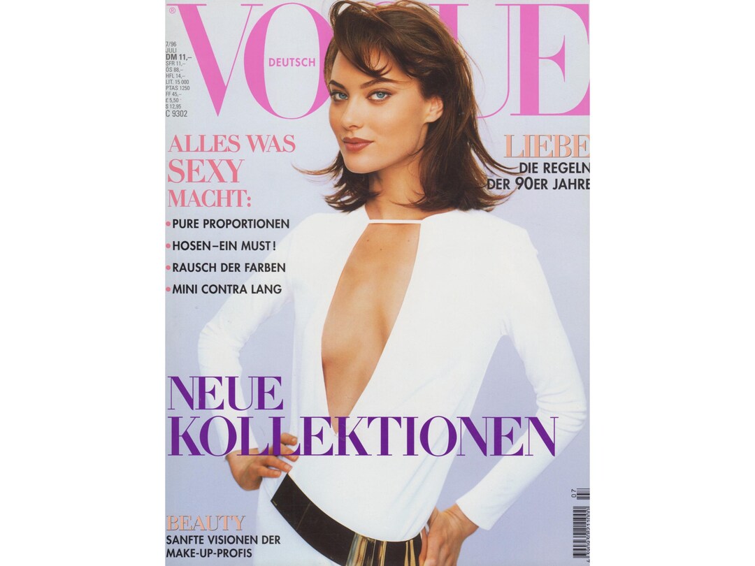 VOGUE GERMANY July 1996 Vintage Fashion Magazine 1990s Retro Birthday ...