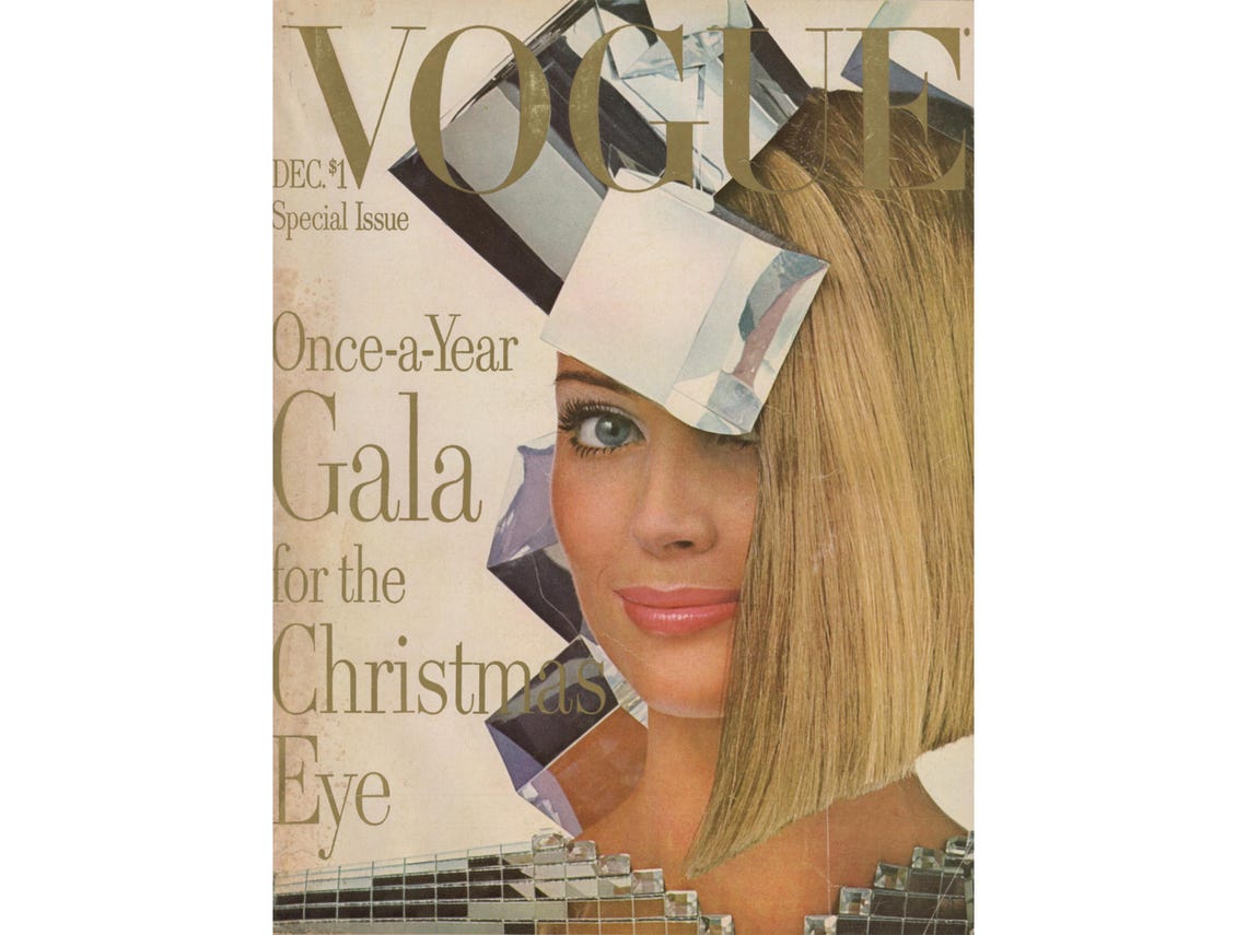 VOGUE US December 1966 Vintage Fashion Magazine 1960s Retro Birthday ...