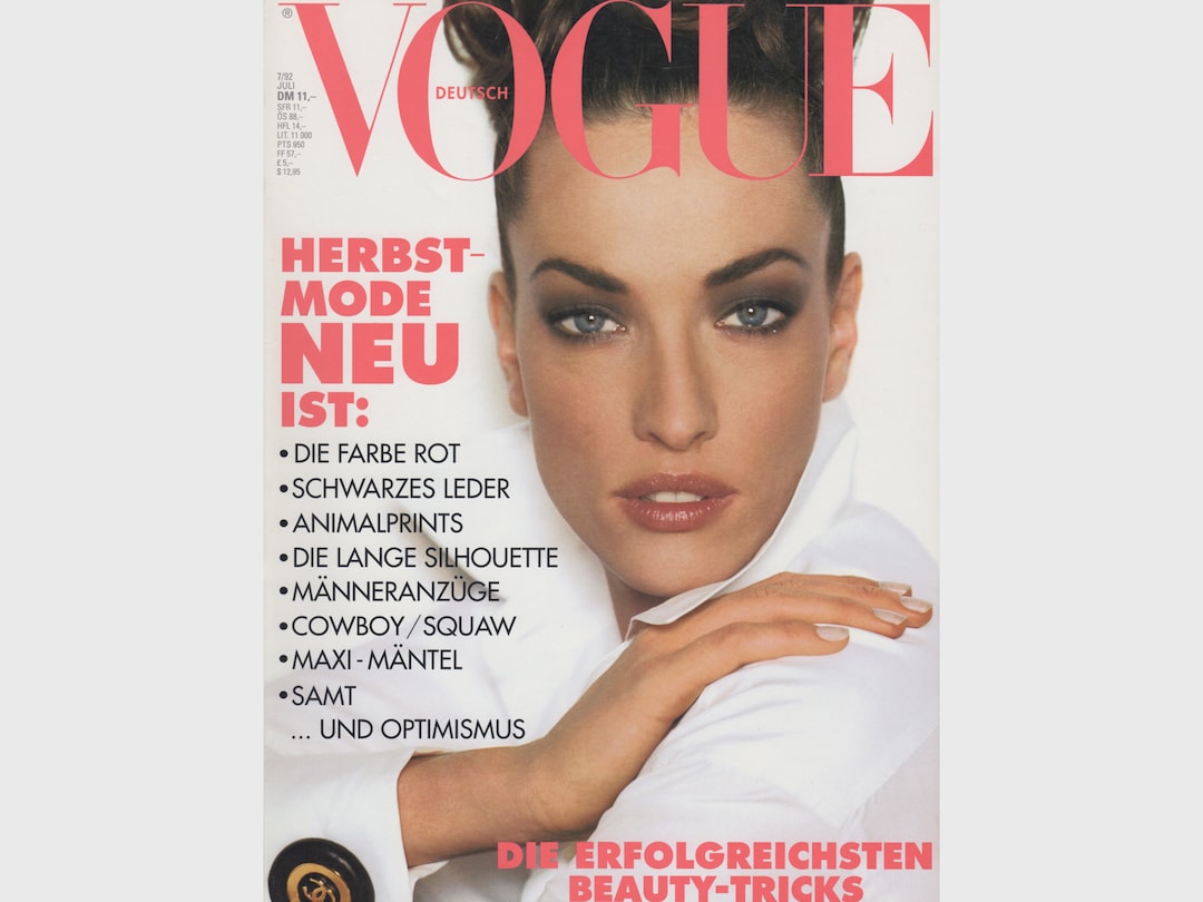 VOGUE GERMANY July 1992 Vintage Fashion Magazine 1990s Retro - Etsy