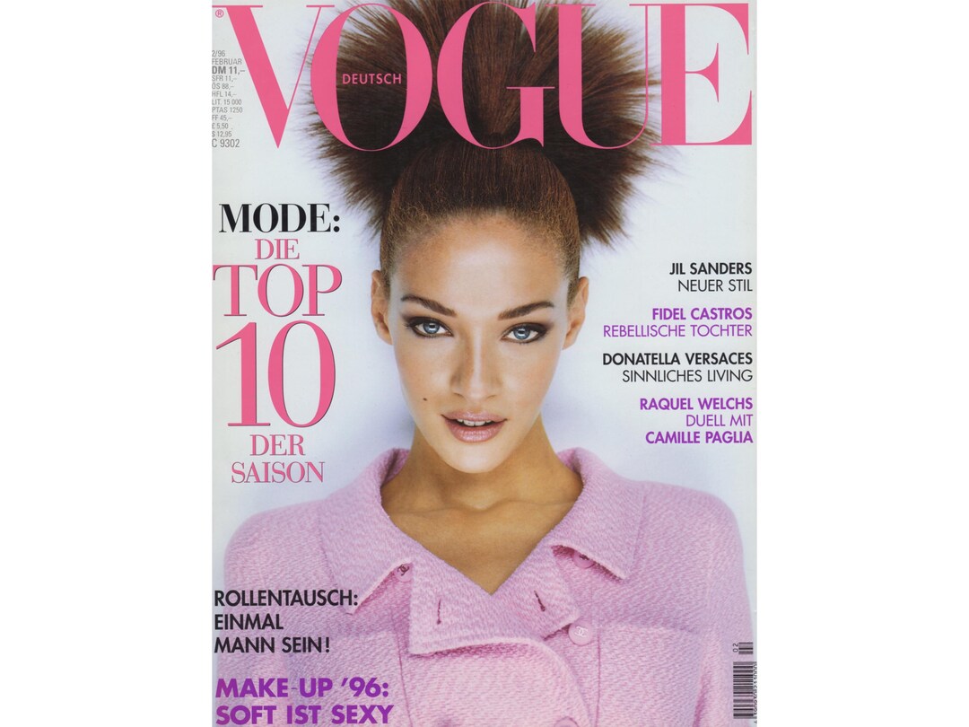 VOGUE GERMANY February 1996 Vintage Fashion Magazine 1990s Retro ...