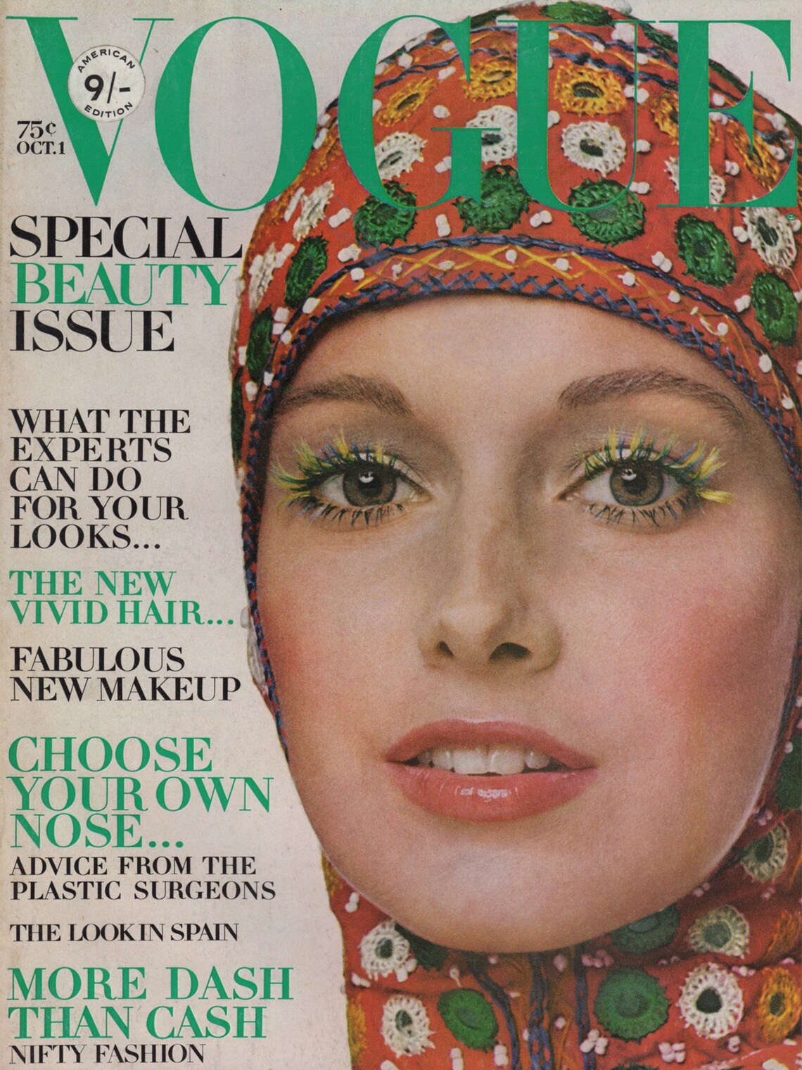 VOGUE US October 1st 1970 Vintage Fashion Magazine 1970s Retro Birthday ...