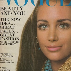 VOGUE US October 1st 1968 Vintage Fashion Magazine 1960s Retro Birthday ...