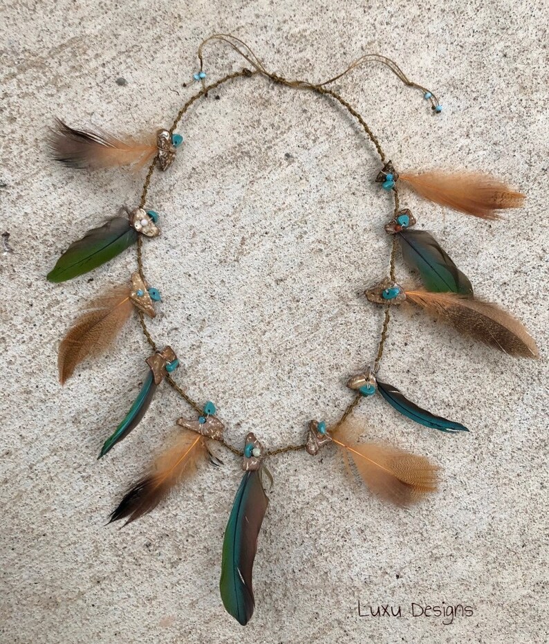 Neytiri From Avatar Inspired Macramé and Feathers Necklace - Etsy