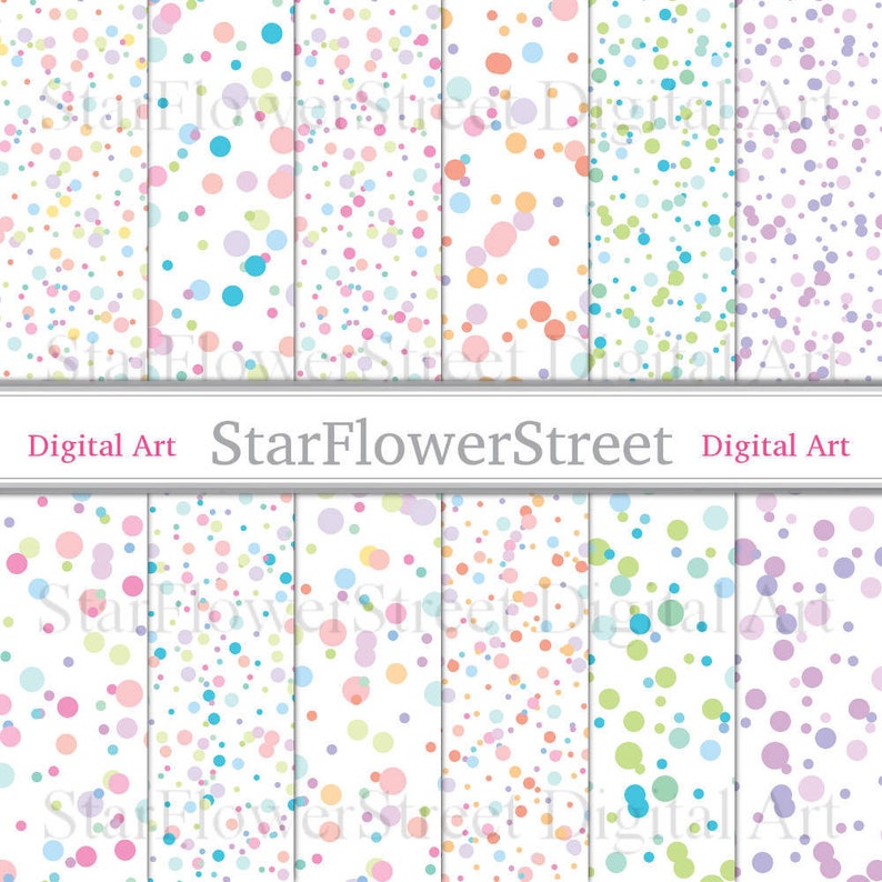 Confetti Overlay Png Digital Paper Transparent Pastel Dots Polka Dot ...