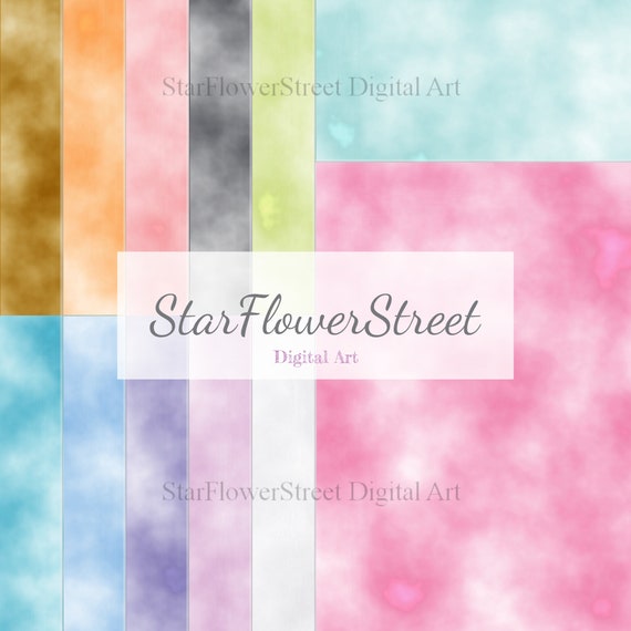 Watercolor Digital Paper Pastel Pink Mint Green Watercolor | Etsy