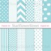 Turquoise Blue Digital Paper Baby Printable Scrapbook Paper Boy Aqua ...