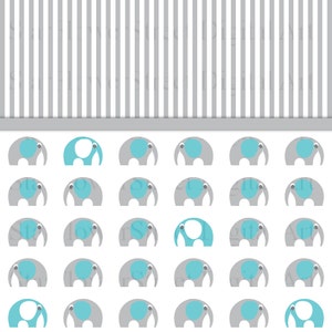 Elephant Digital Paper Scrapbook Background - Patterns Aqua Turquoise ...